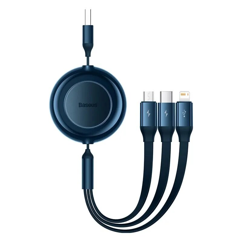 Выдвижной кабель Baseus 3 в 1, 1.1 м, Dark Blue