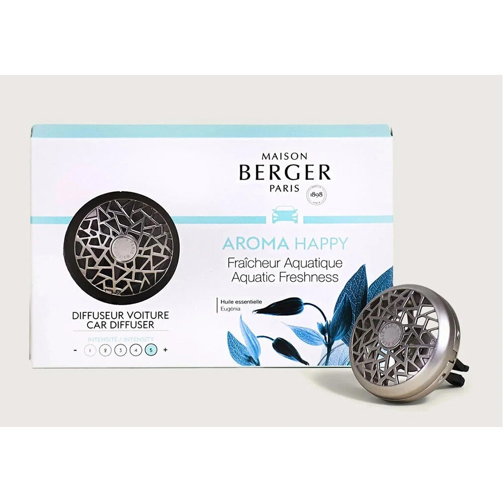 Maison Berger Aroma Happy Aquatic Freshness диффузор для авто 17 мл / Арома Хэппи Акватик Фрешнесс / Водная свежесть