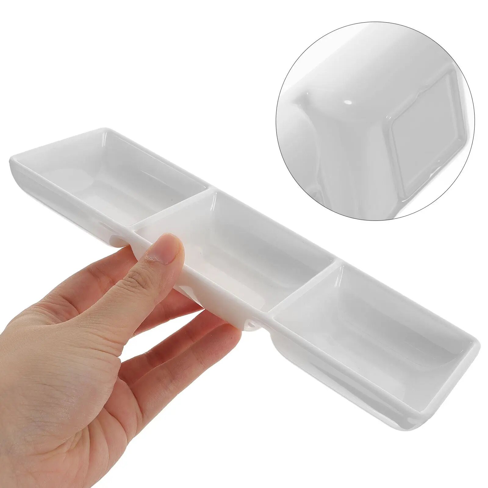 Пластиковая трехсегментная соусница