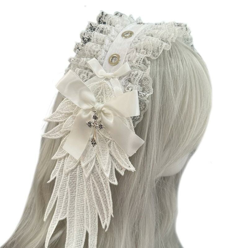 Готический лолита-ободок с крыльями, Белый