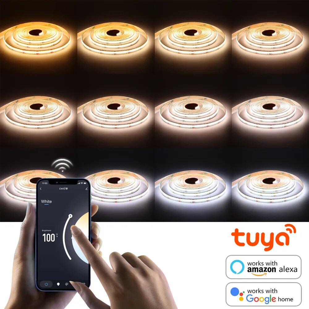 Tuya Smart Светодиодная лента 11.52 Вт, Разноцветный, 1 шт