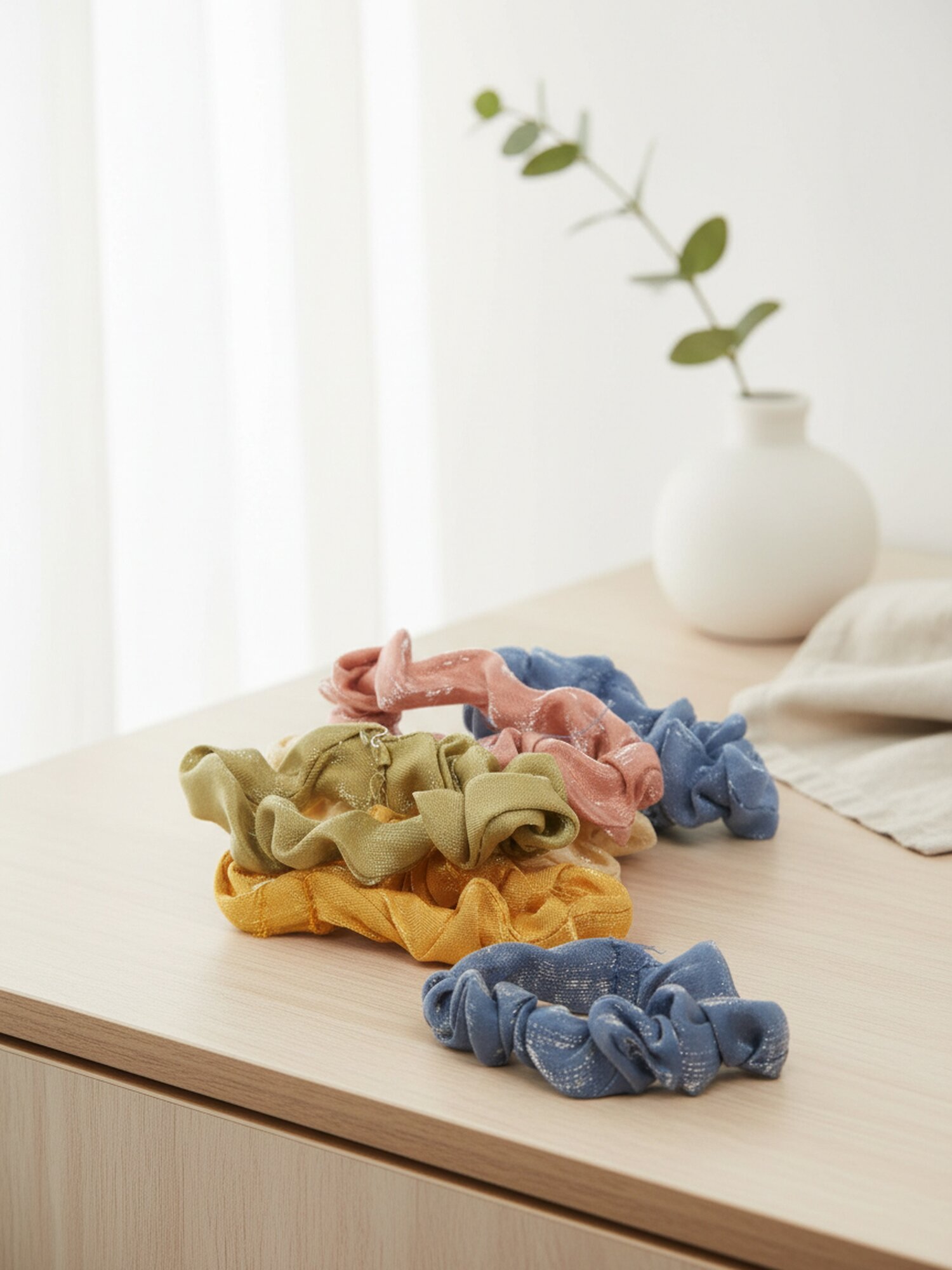 Набор мягких тканевых резинок 5 см, 6 штук, упаковка ассорти цветов, стильные аксессуары для причесок Y4-11612