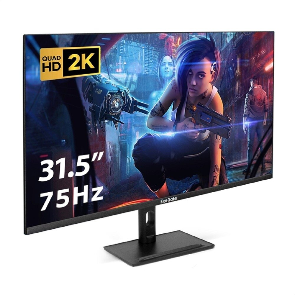 Монитор LCD ExeGate 31.5" ES3207A SmartView IPS 2560x1440@75hz 1ms 16:9 300cd 1000:1 178/178 HDMI DisplayPort USB speakers HAS VESA EX299474RUS