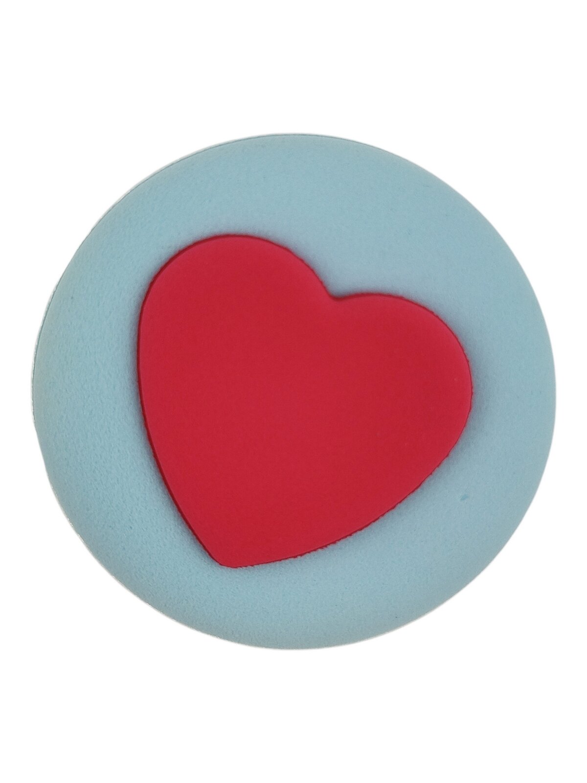 Спонж-пуховка для макияжа Manfei Сердце в круге, голубой и розовый