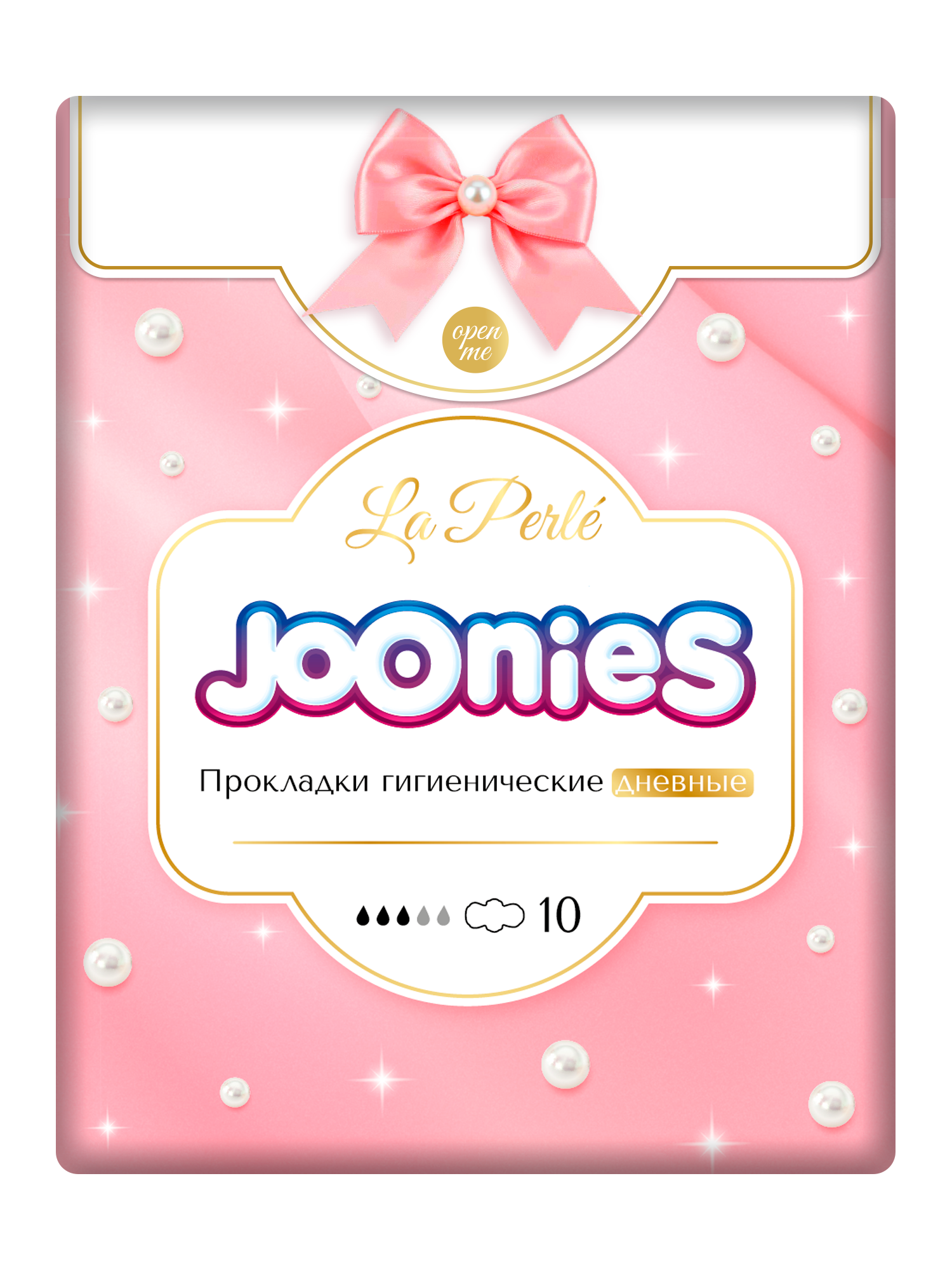 Прокладки гигиенические Joonies La Perle, дневные, 3 капли из 5, 245мм, 10шт