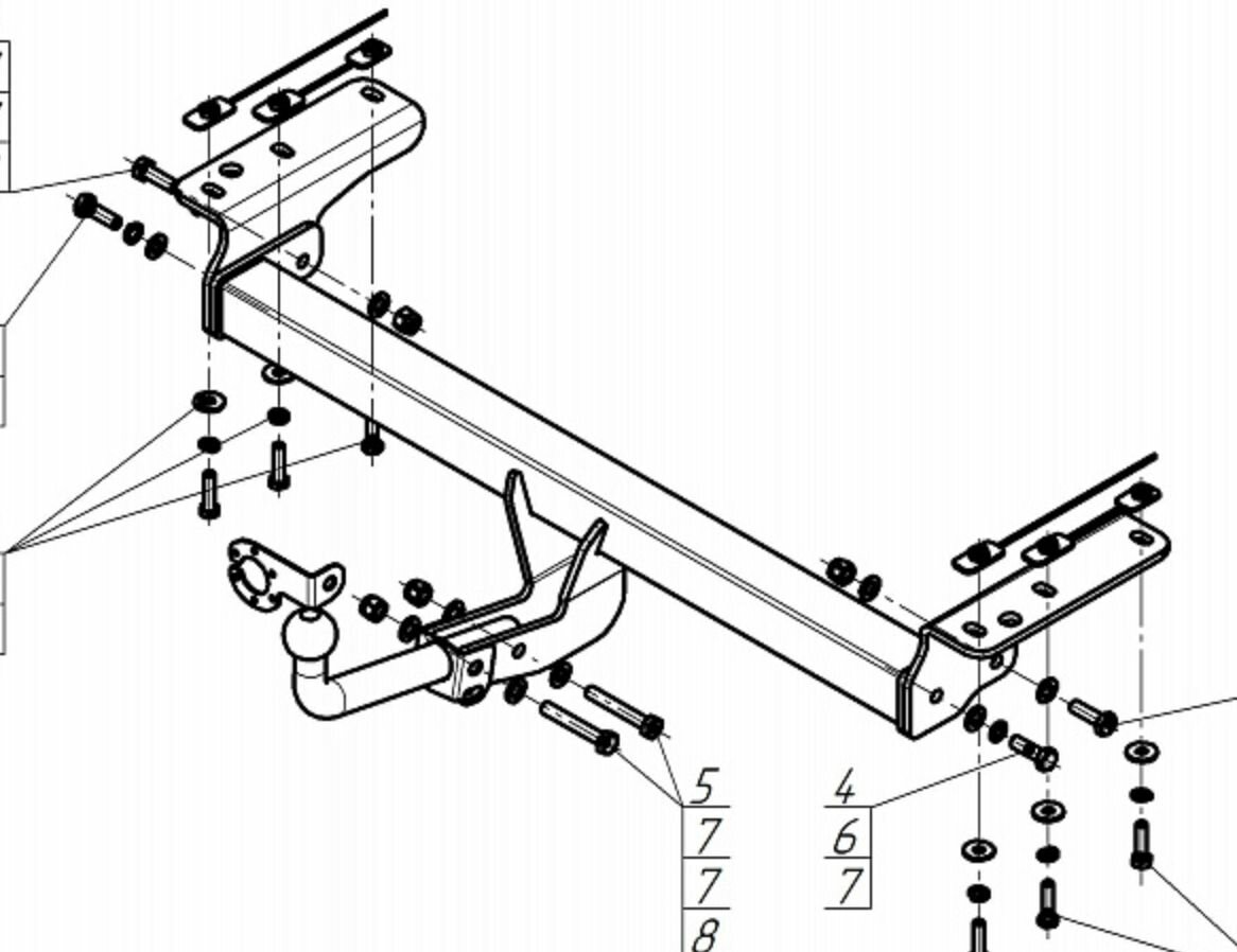 Фаркоп для Changan Cs75 Plus 2024- арт. MOTODOR.97209-A