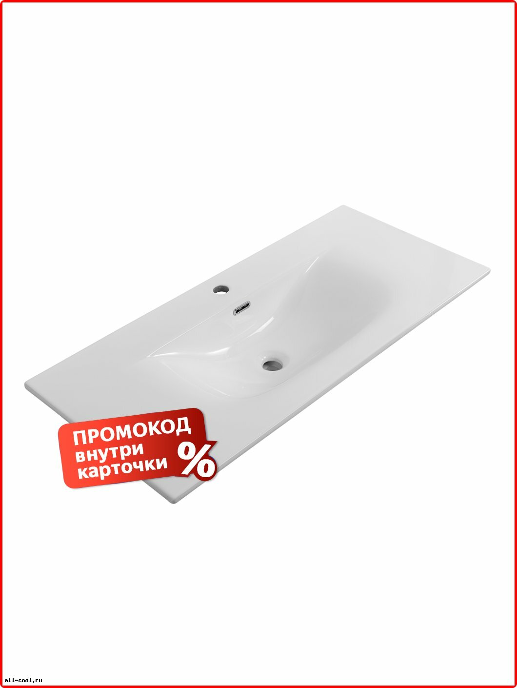 Раковина BelBagno Ambra 46x101x17, керамика, прямоугольная, накладная, белый