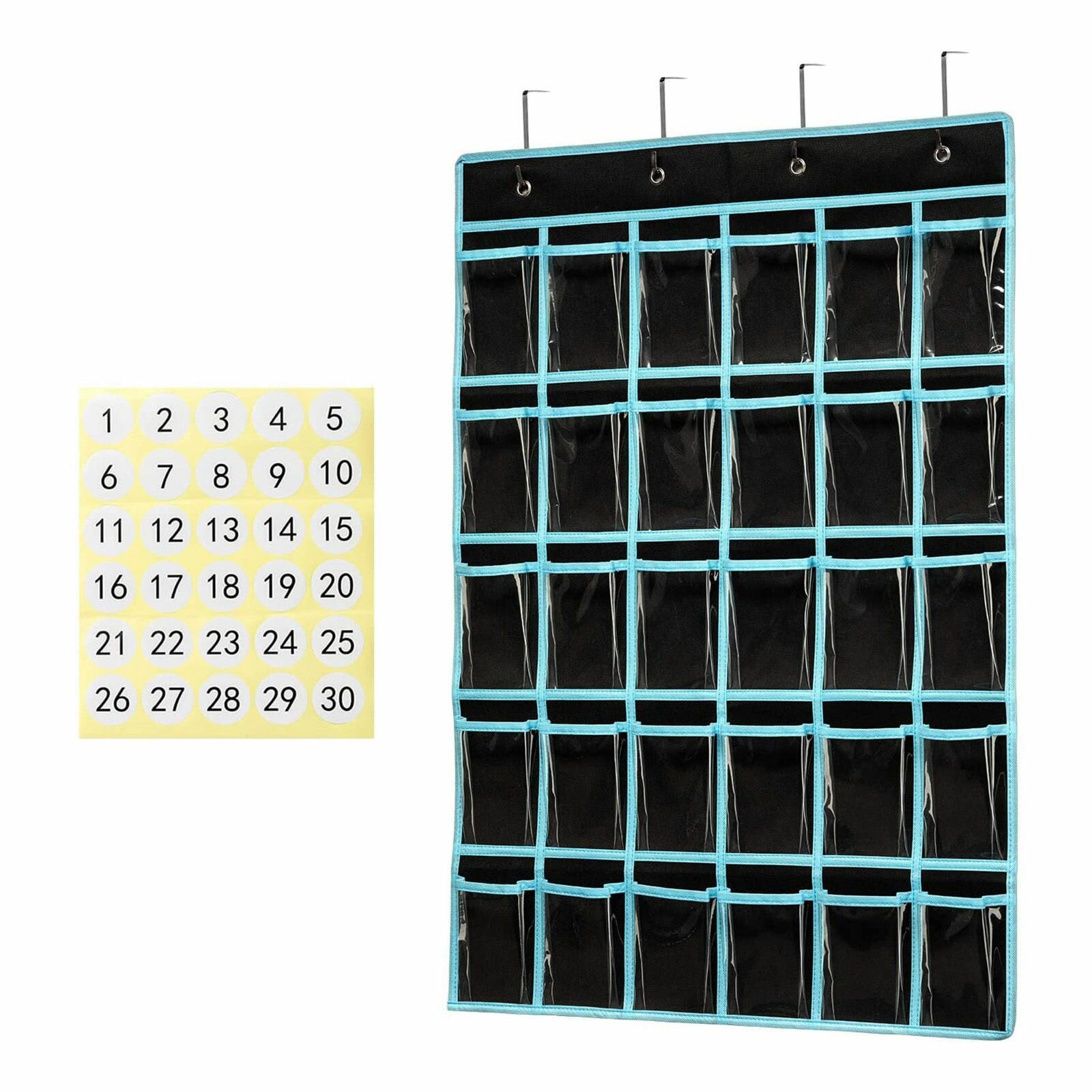 Подвесной органайзер для офиса с номерными стикерами телефонов и калькуляторов