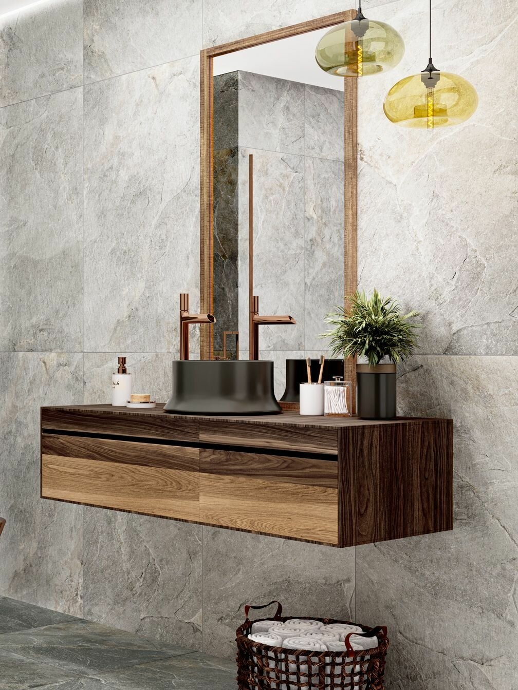 Delacora Стонкрит серый / Stoncrete Gray D120226L Керамогранит лаппатированный 1200X600