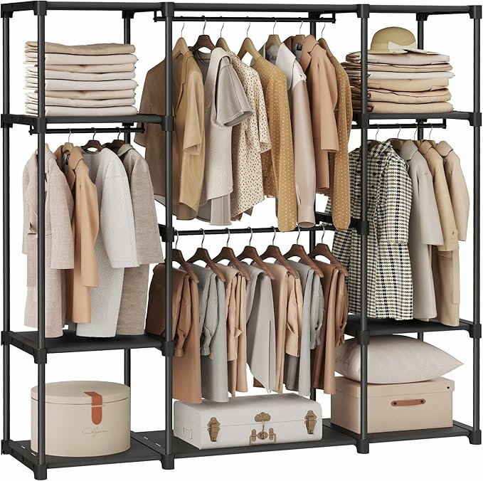 Открытый шкаф SONGMICS 43 x 151 x 166 см, цвет черный RYG036B02