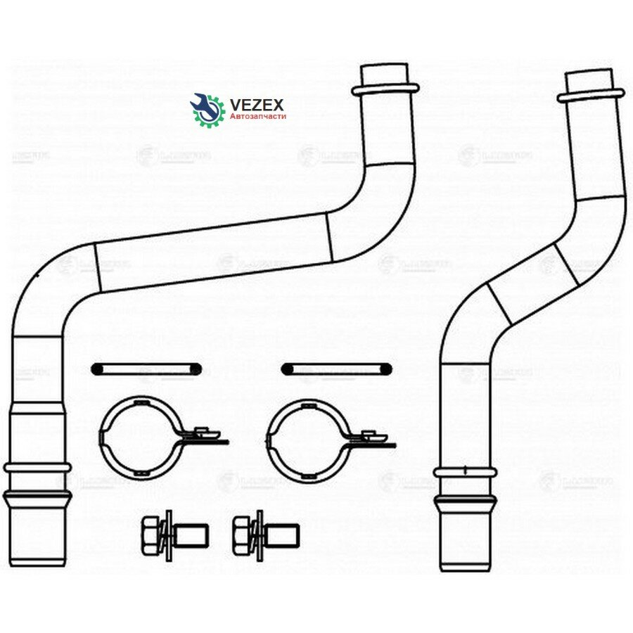 LUZAR LPKH1680 Патрубки радиатора отоп. для а/м Fiat Ducato (06-)/PSA Boxer (06-) (кмпл, 2шт.) (LPKh 1680)