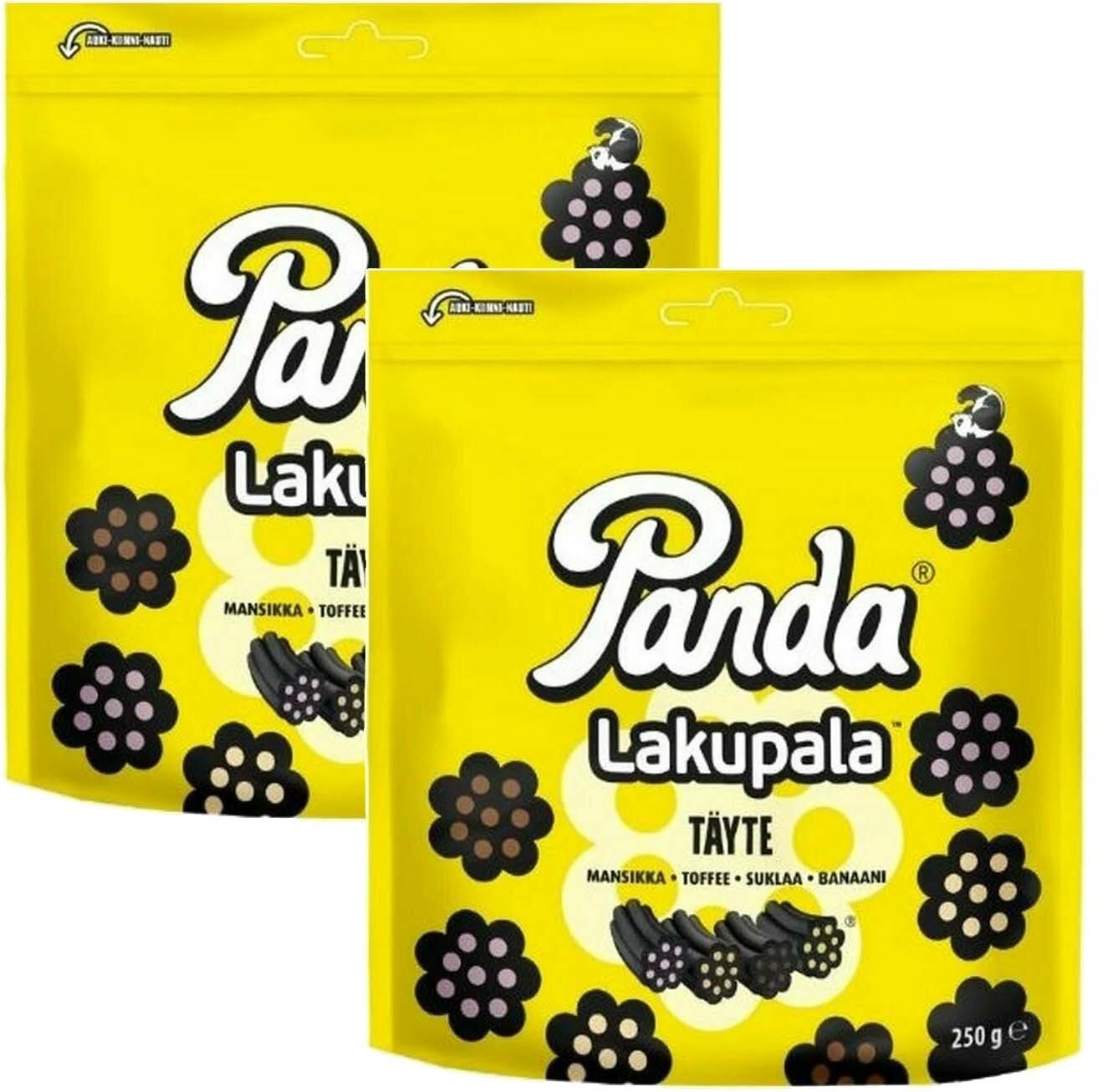 Конфеты лакричные со вкусом банана Panda Lakupala Tayte (Финляндия) 250 гр. х 2 шт.
