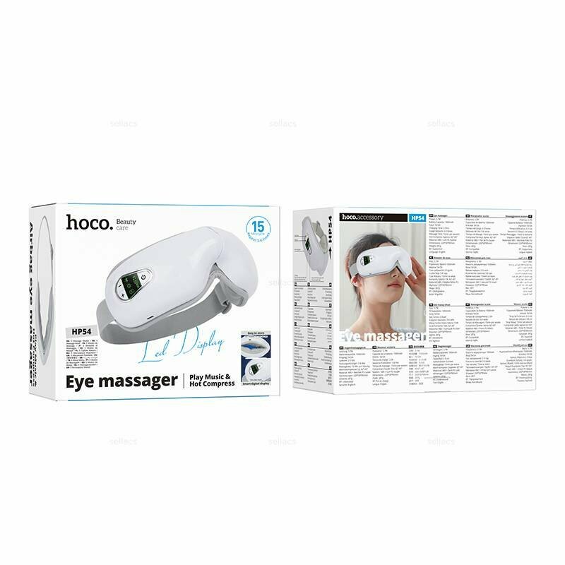 Массажер для глаз hoco HP54, Bluetooth, тепловая терапия, 220x30x85мм