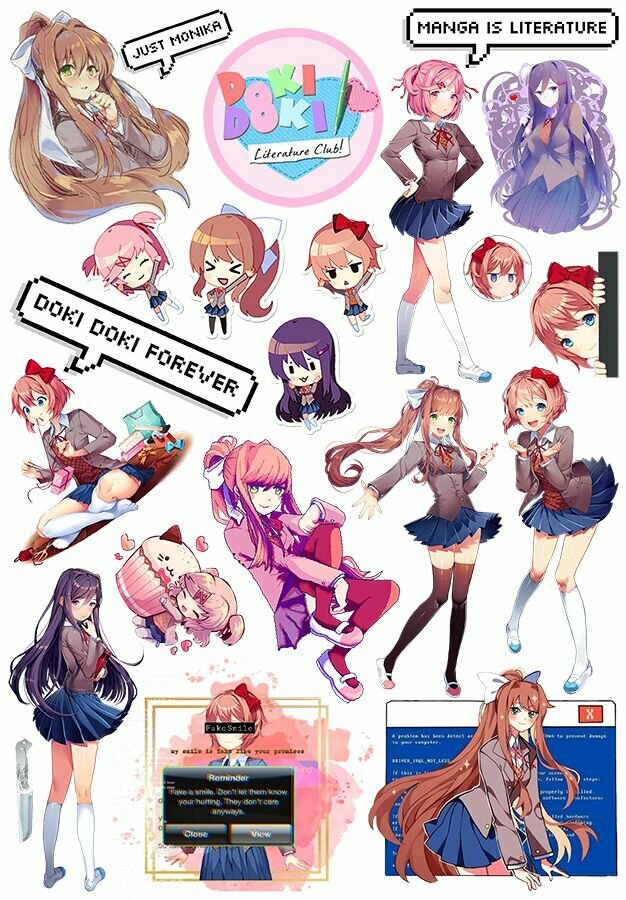 Наклейки Doki Doki Literature Club! No.2