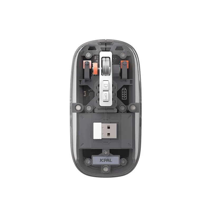 Прозрачная акриловая мышь JCPAL подходит для ноутбуков Apple iMac, MacBook Pro, беспроводная, Bluetooth. космический