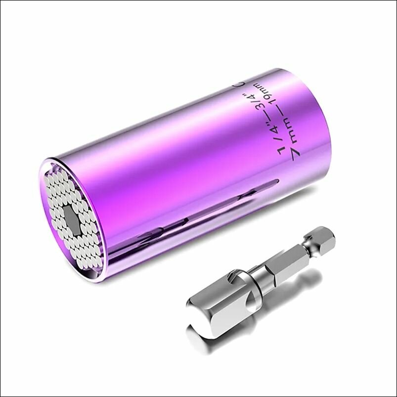 Универсальная торцевая головка 7-19мм / Безразмерная торцевая головка для шуруповерта и дрели