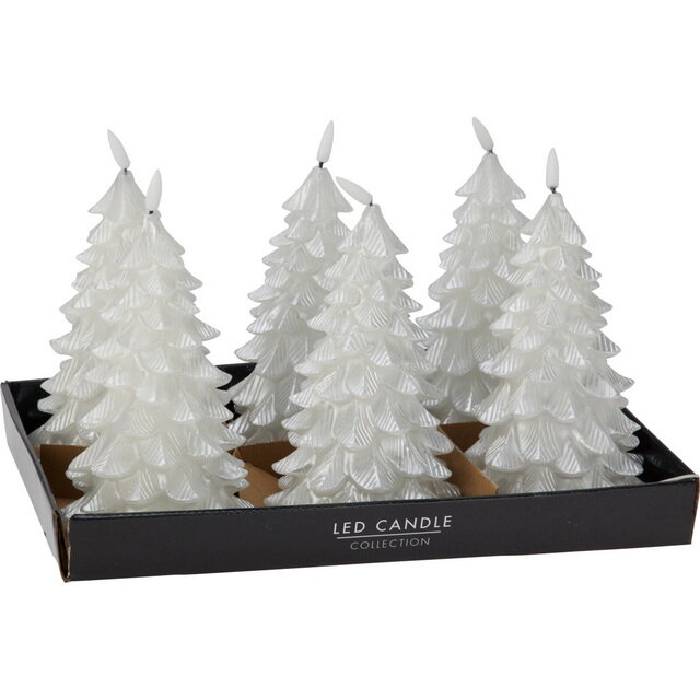 Светодиодная свеча Елочка - Ulseby 19.5 см белая, на батарейках, таймер, Koopman, AX5438610