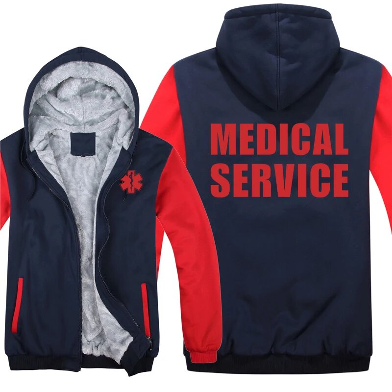 Мужская толстовка с капюшоном Medical Service темно-синяя