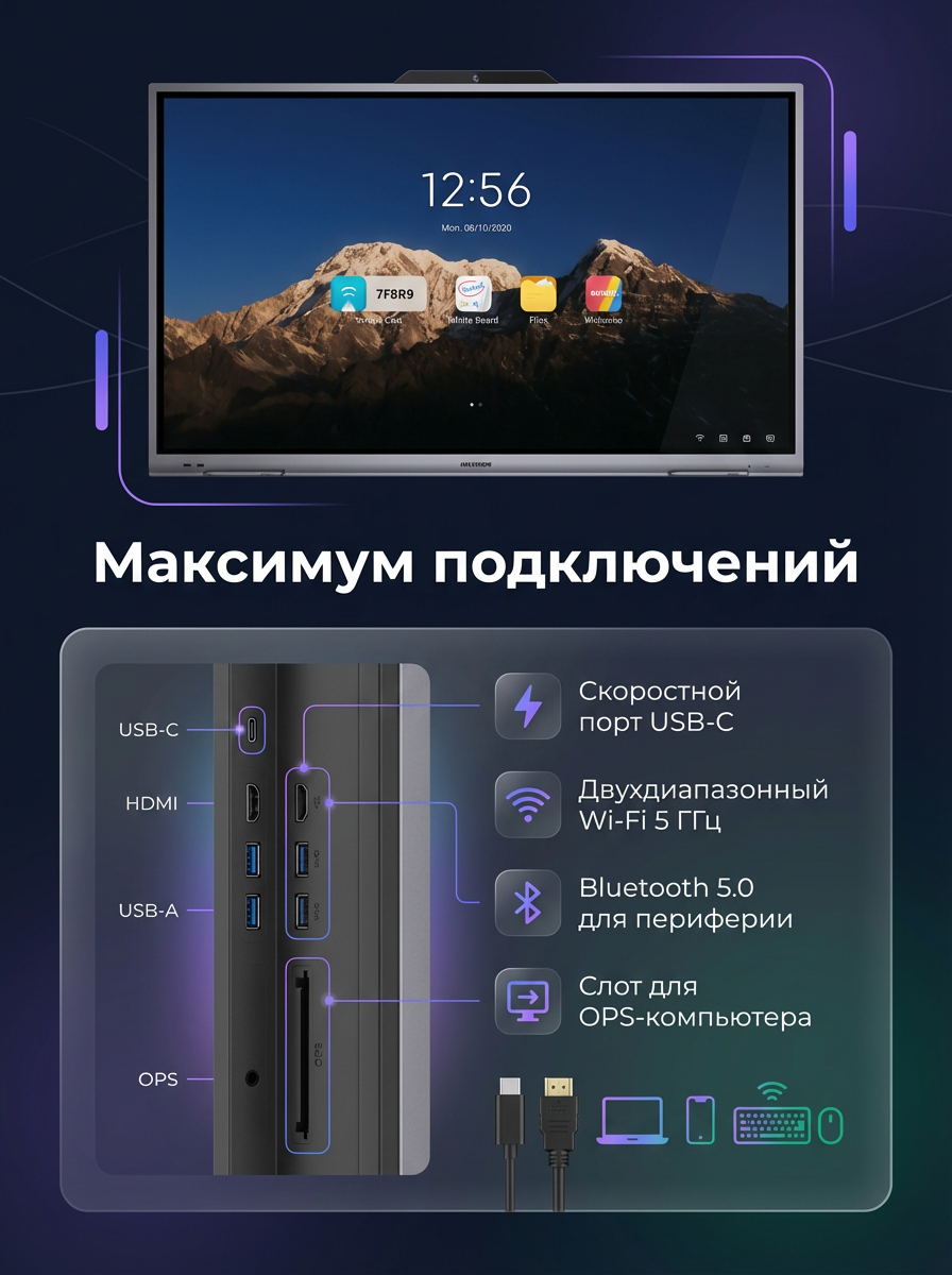 Панель интерактивная Hikvision DS-D5B86RB/C — фото 1