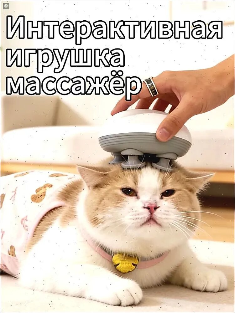 Интерактивная игрушка-массажёр для кошек и собак мягкие выступы из силикона, стимулирует игру и расслабление, водозащита