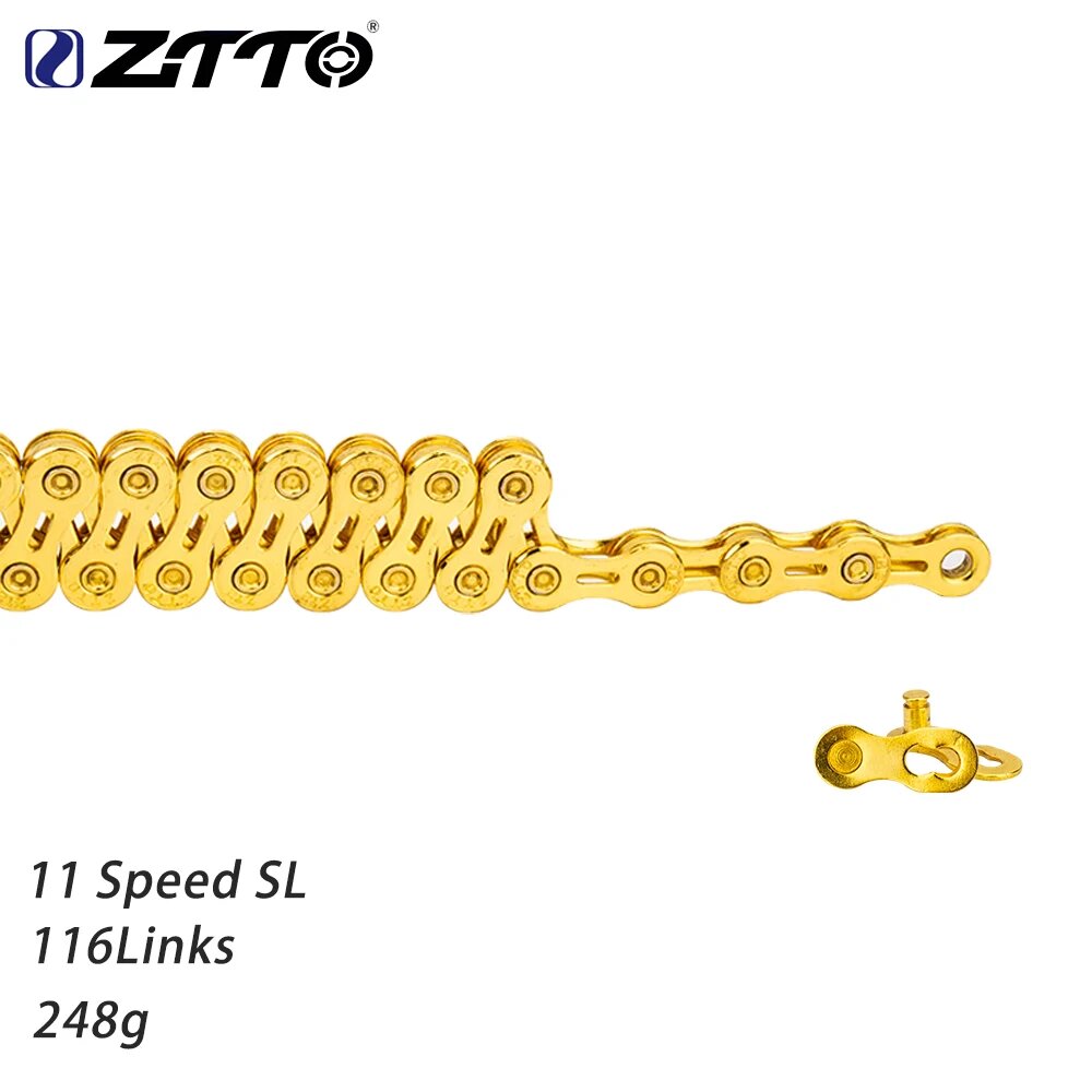 ZTTO золотая велосипедная цепь 6/7/8/9/10/11/12 скоростей 11s Gold SL
