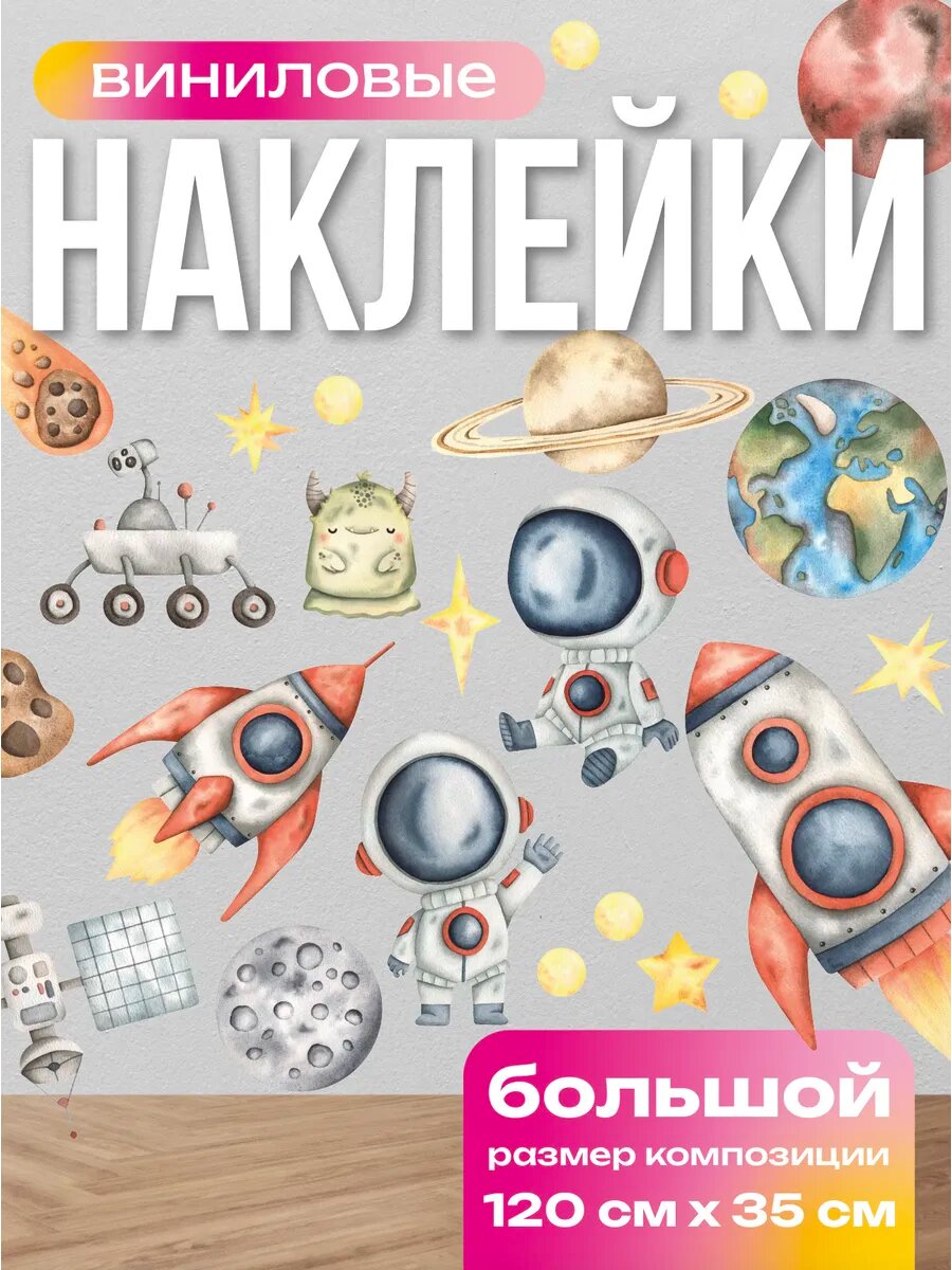 Наклейки на стену Космос, набор 28 шт.