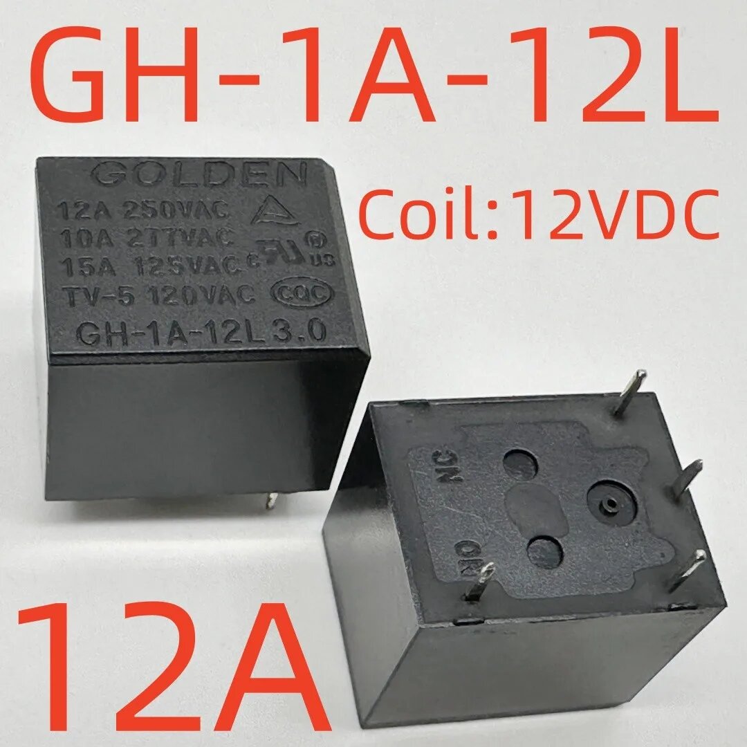 Реле GH-1A-12L 12VDC, 12A, 4 контакта