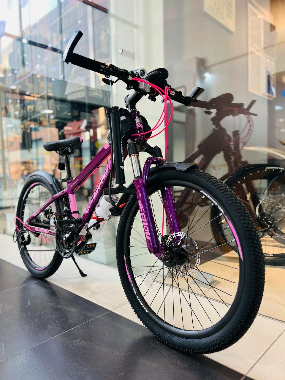 Горный велосипед для подростка GROM, городской, 24 дюймов / скоростной, спортивный велик для подростков черный матовый