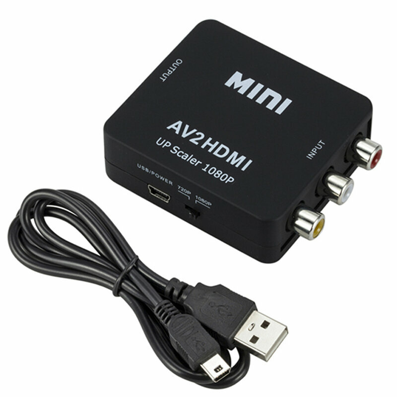 Конвертер PALMEXX ADP031 из RCA(f) в HDMI(f), 720P/1080P, чёрный