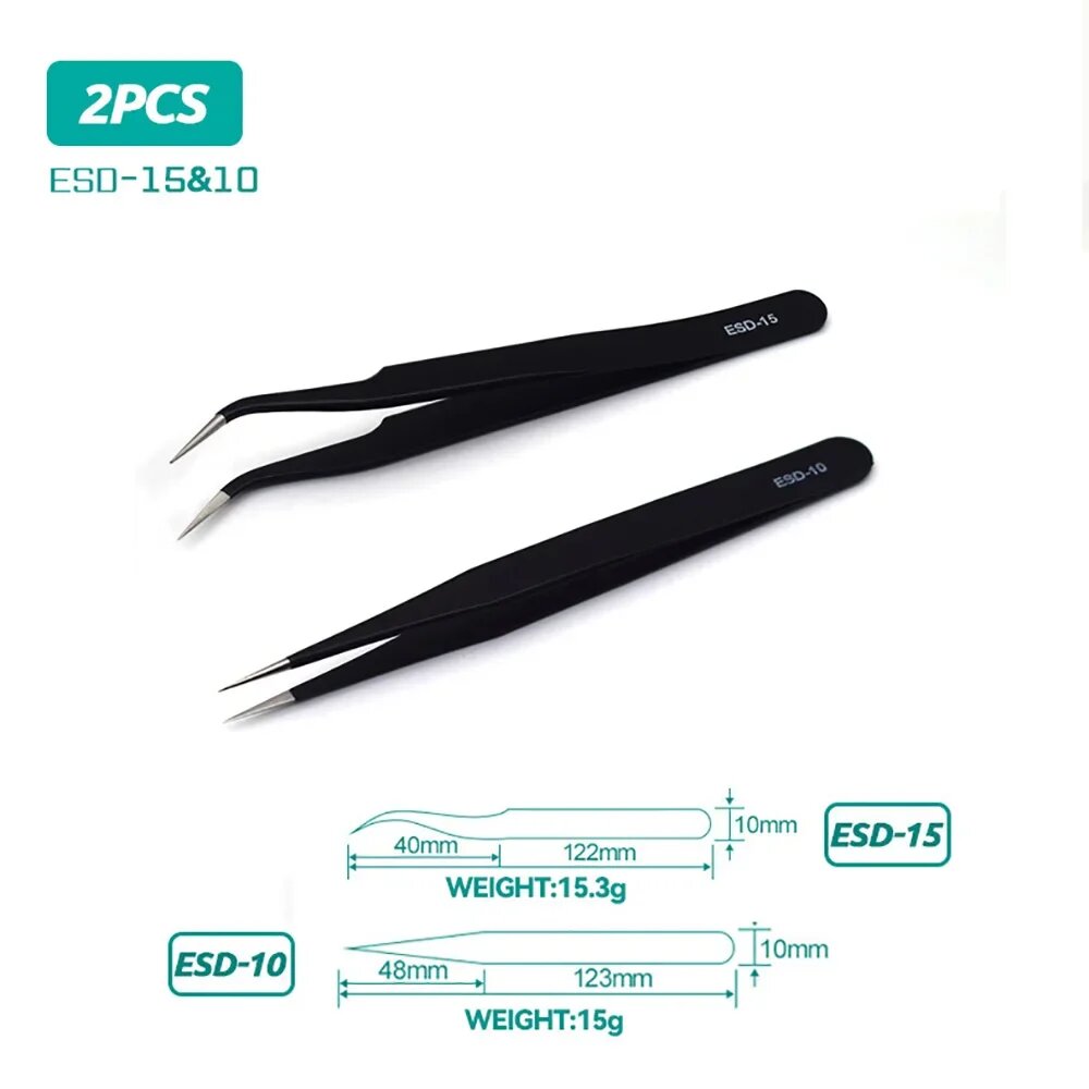 Пинцеты ESD-15 & ESD-10, 2 шт, Option 1