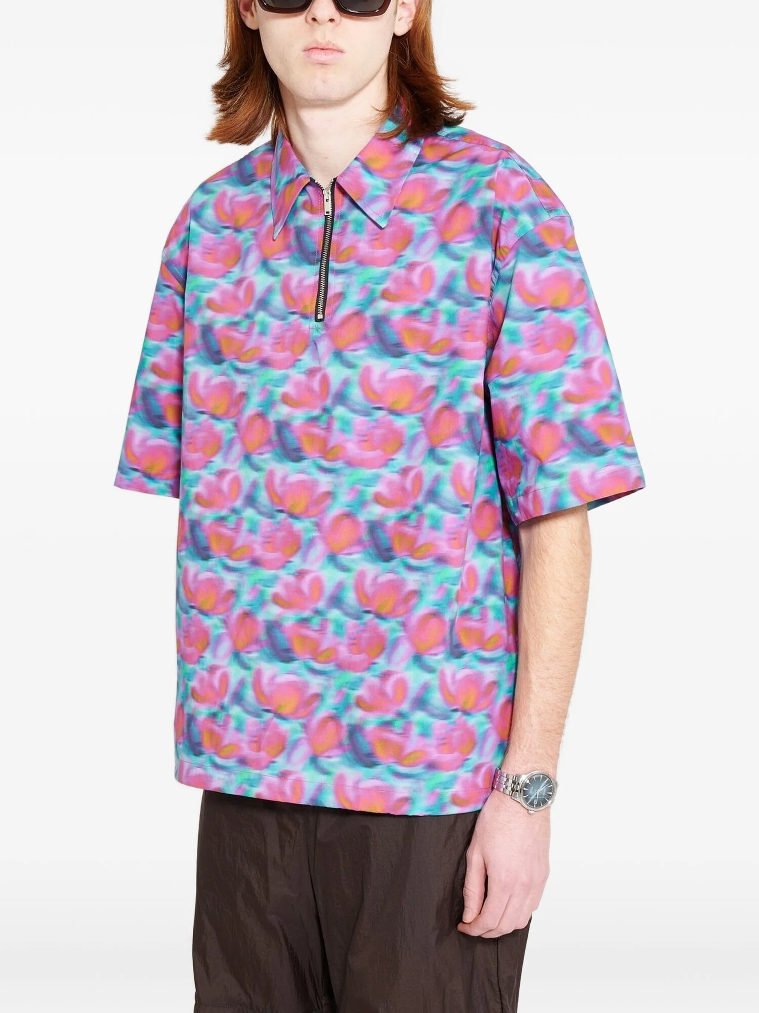Рубашка Printed zipped polo shirt