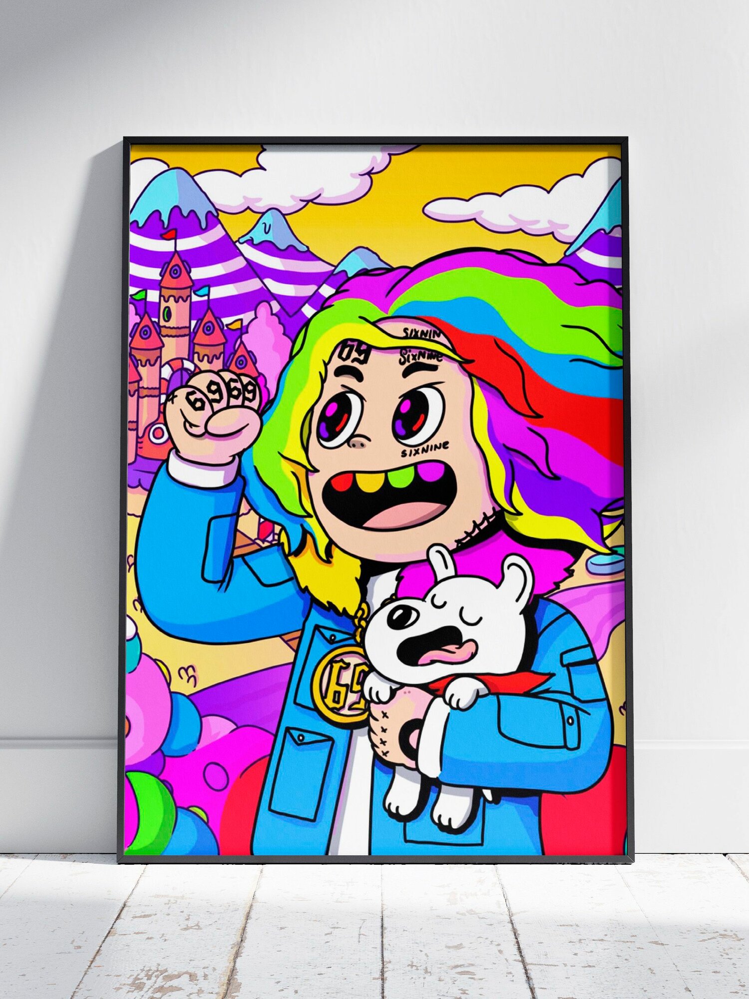 Плакат на стену для интерьера Сикснайн - Tekashi 69 (6ix9ine 15) - Постер по музыке и артисту формата A4 (21x30 см)