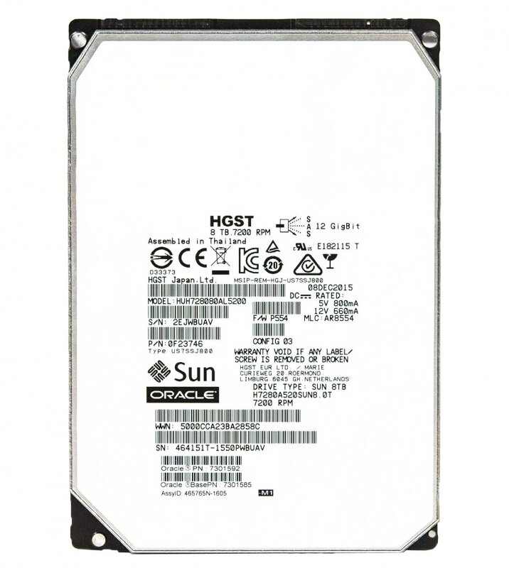 Жесткий диск Sun H7280A520SUN8.0T 8Tb 7200 SAS 3,5" HDD