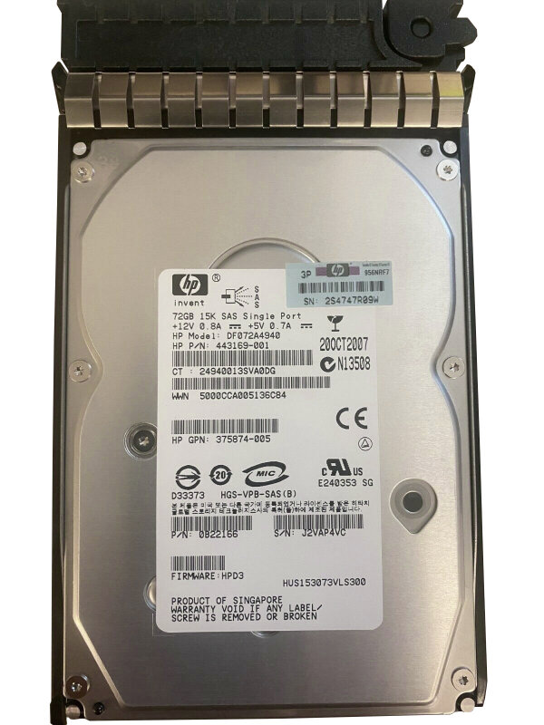 Жесткий диск HP 72Gb 15000 SAS 3.5" HDD 443169-001