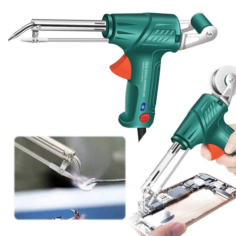 Ручная паяльная станция 60 Вт + 5 аксессуаров, зелёная