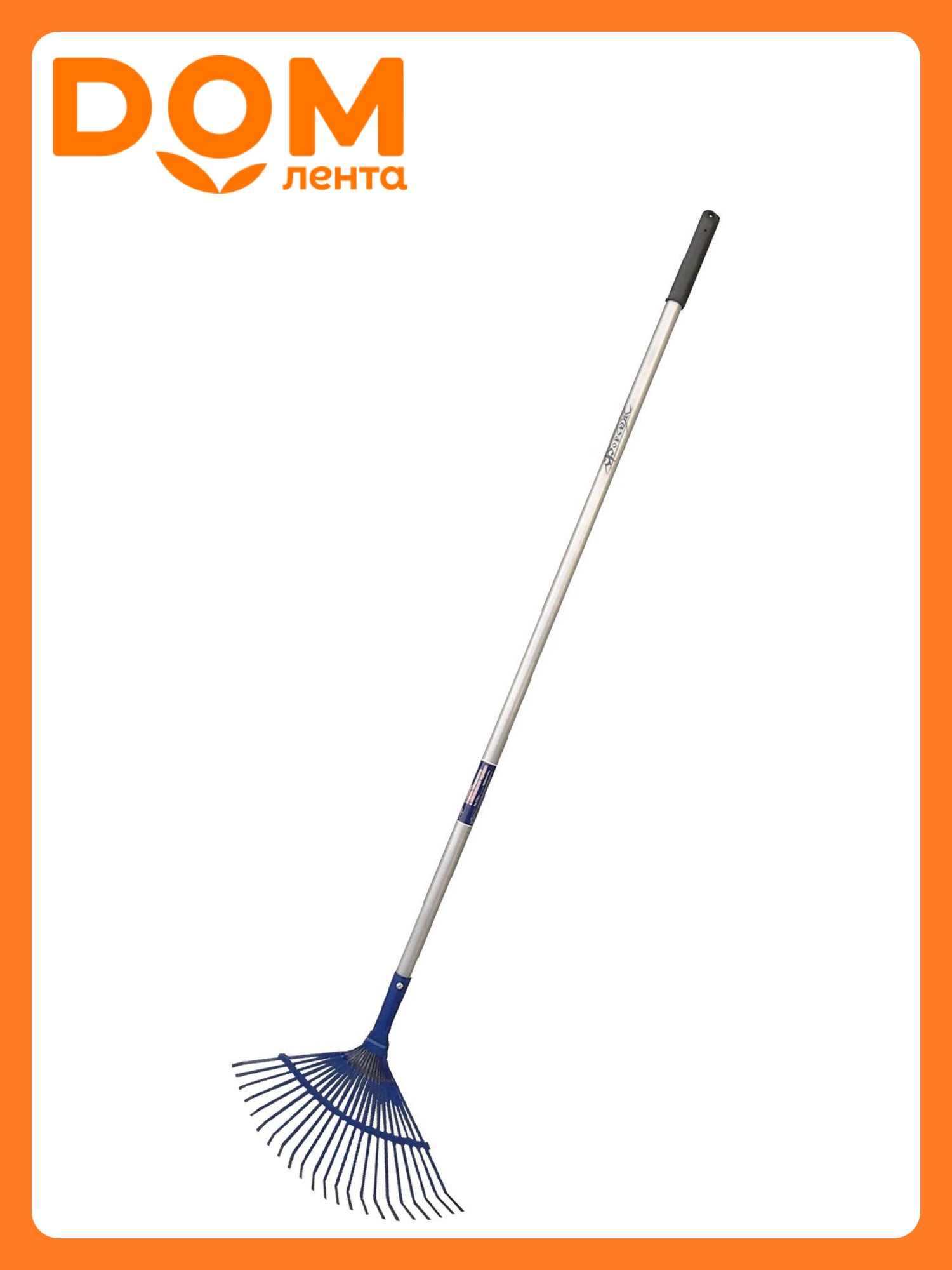 Грабли Инструм-Агро "Форсаж", веерные, 22 зубца, 46 см, с черенком, синие