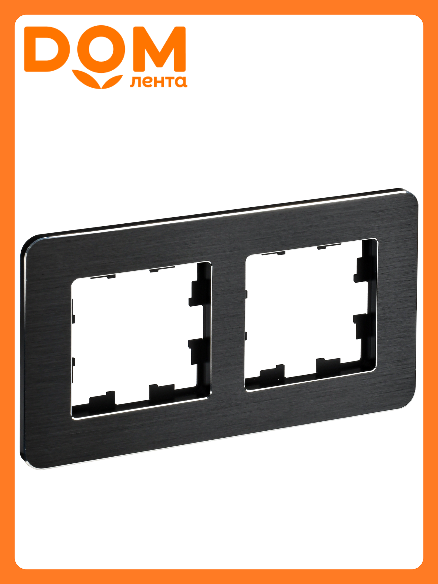 Рамка IEK Brite 2-местная РУ-2-1-Бр металл черная RE AL