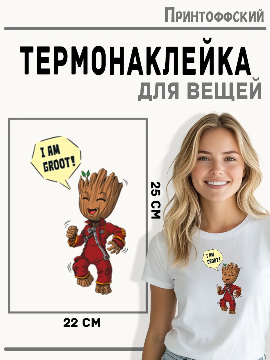 Термонаклейка для одежды и аксессуаров DTF-печать грут — фото 1