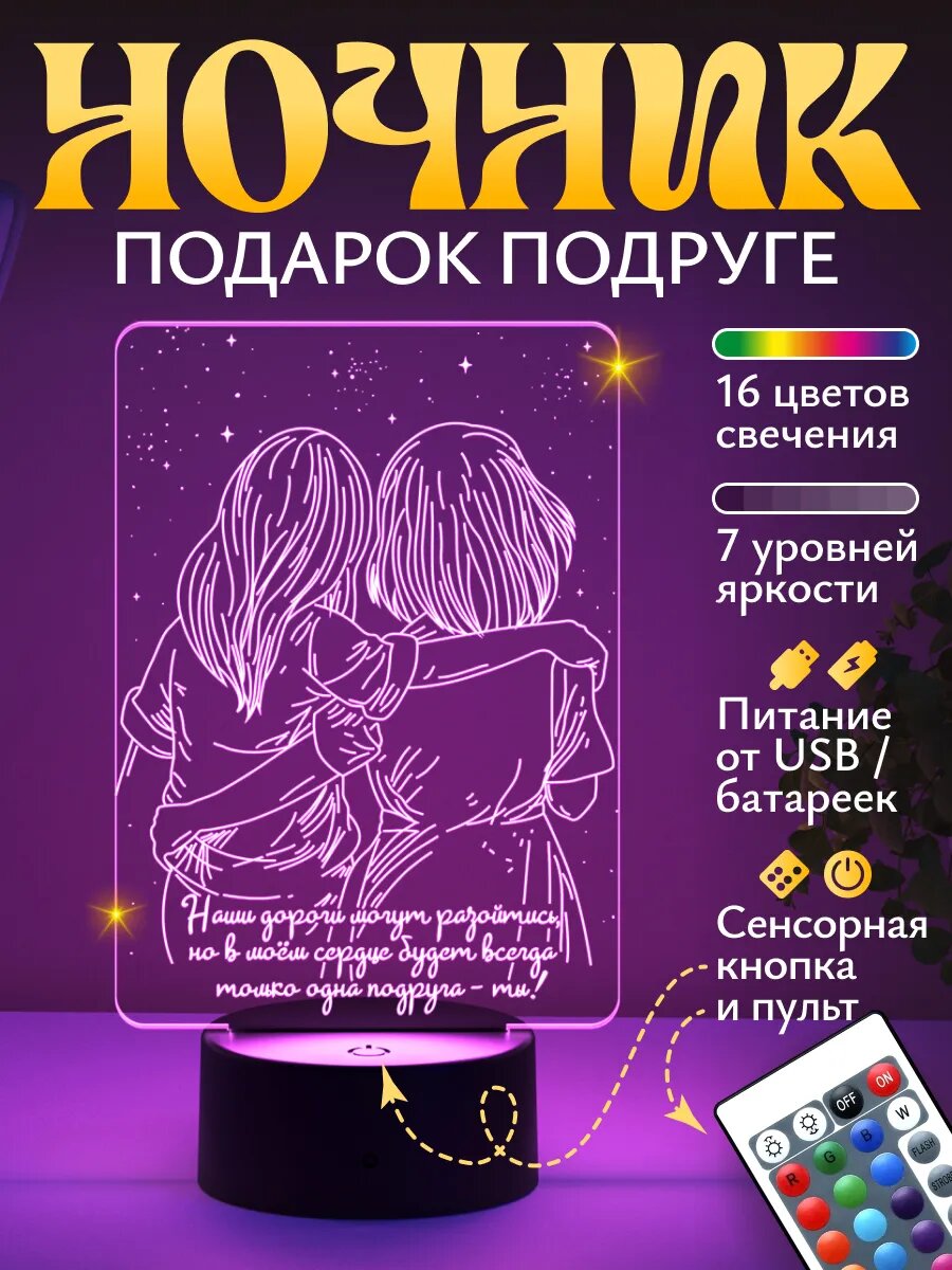 Ночник подарок Лучшие подружки (подруге)