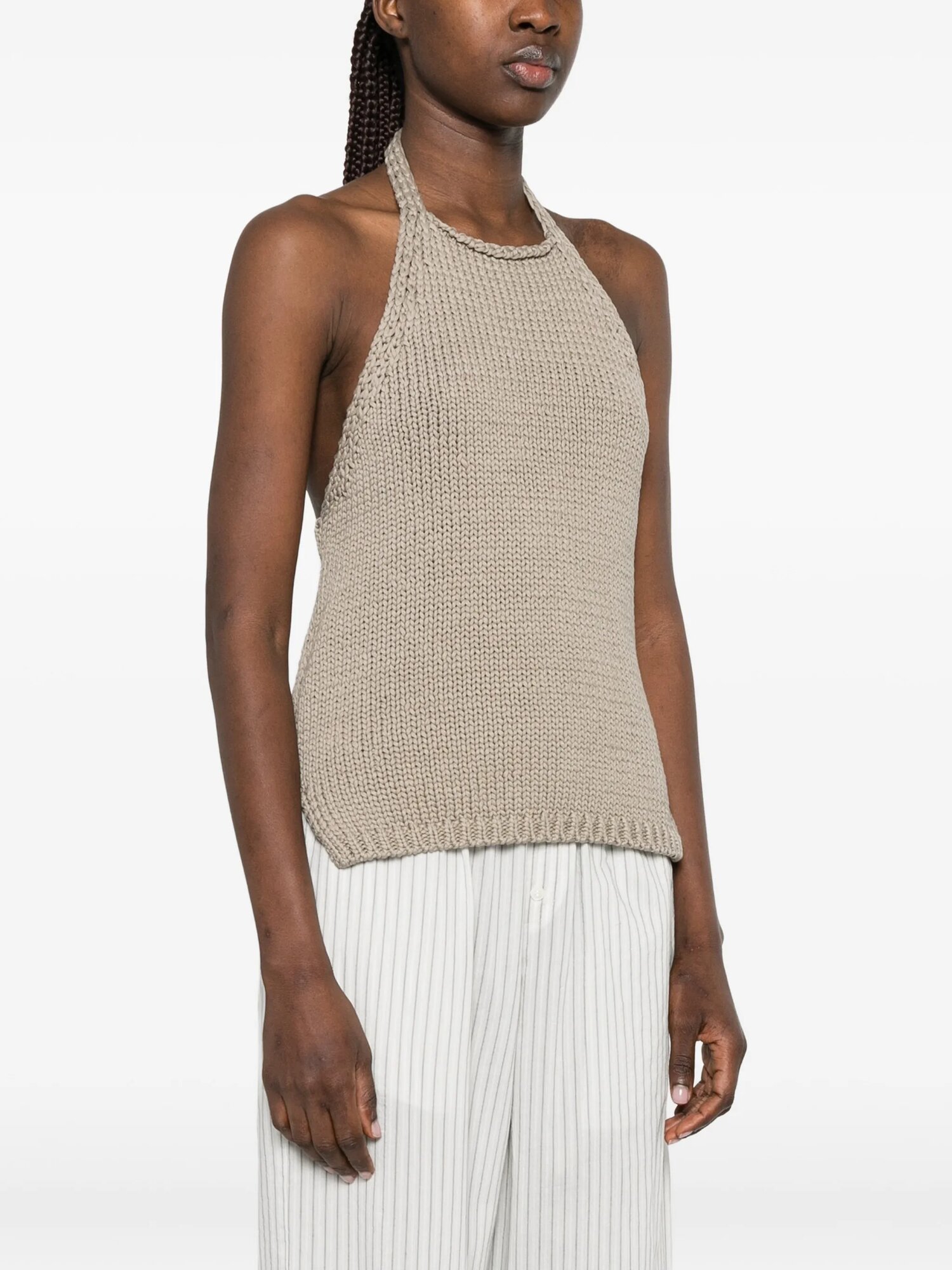 Топ ROHE Chunky-knit halter top, размер 40, разноцветный — фото 1