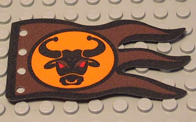 Деталь Lego x376px3 Cloth Flag 8 x 5 Wave with Black Border and Black Bull's Head Pattern