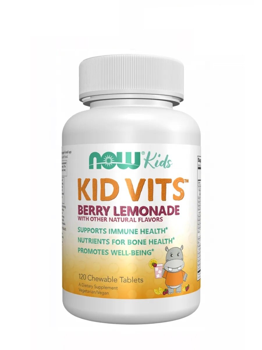 Жевательные витамины для детей со вкусом ягод Kid Vits Berry Blast 120 жев табл (NOW)