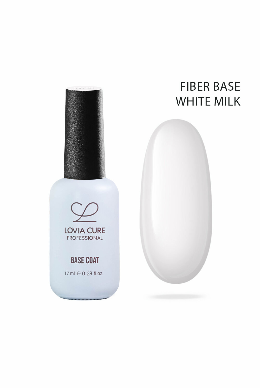 База Файбер бело-молочная UV/LED Fiber Base White Milk 17 мл, LOVIA CURE