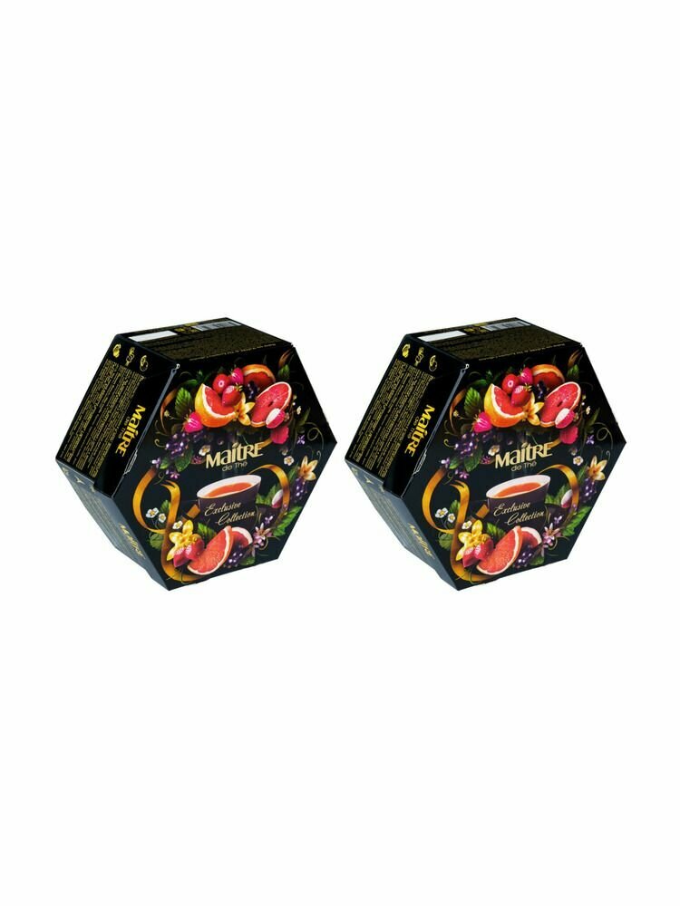 Maitre de The Чай подарочный "ассорти" Exсlusive Collection 12 вкусов, 120 г, 2 шт