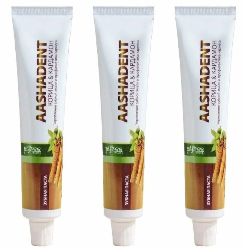 Aasha Herbals Зубная паста Корица & Кардамон, 100 мл, 3 шт