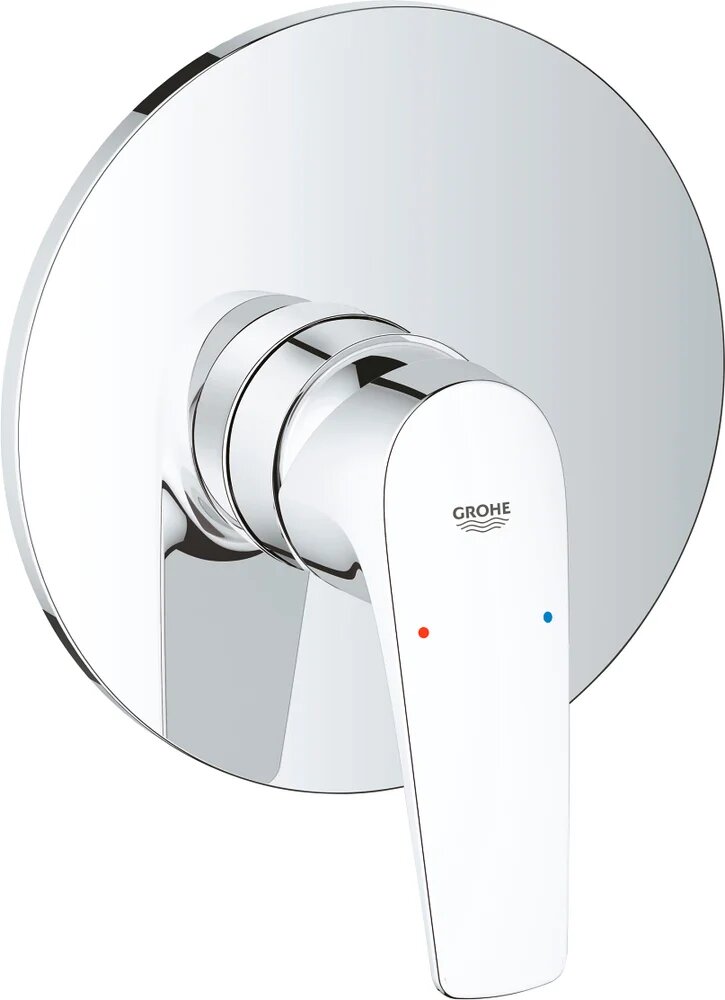 Встраиваемый смеситель для душа и ванны Grohe BauFlow 29112000 С внутренней частью, латунный, рычажный, настенный, хром, глянцевый, с керамическим картриджем
