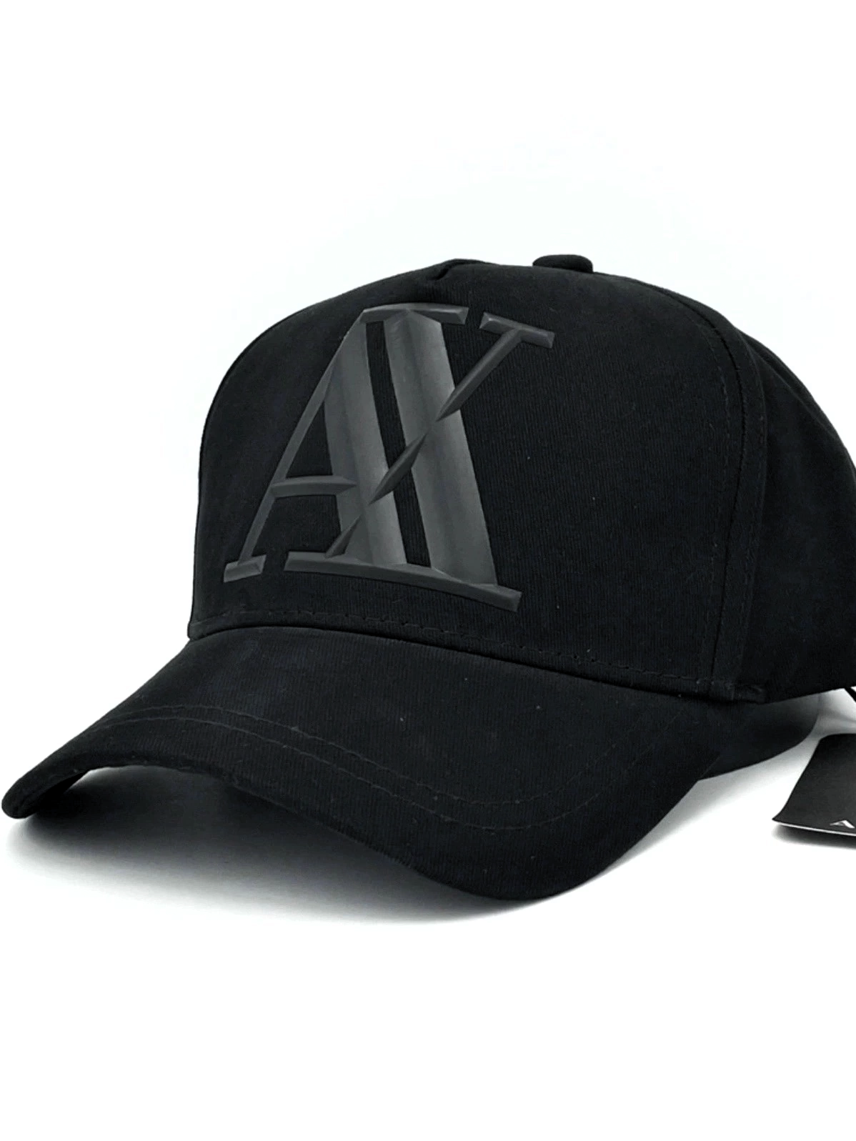 Бейсболка  Armani Exchange, цвет чёрный, твёрдый лоб для мужчин и женщин
