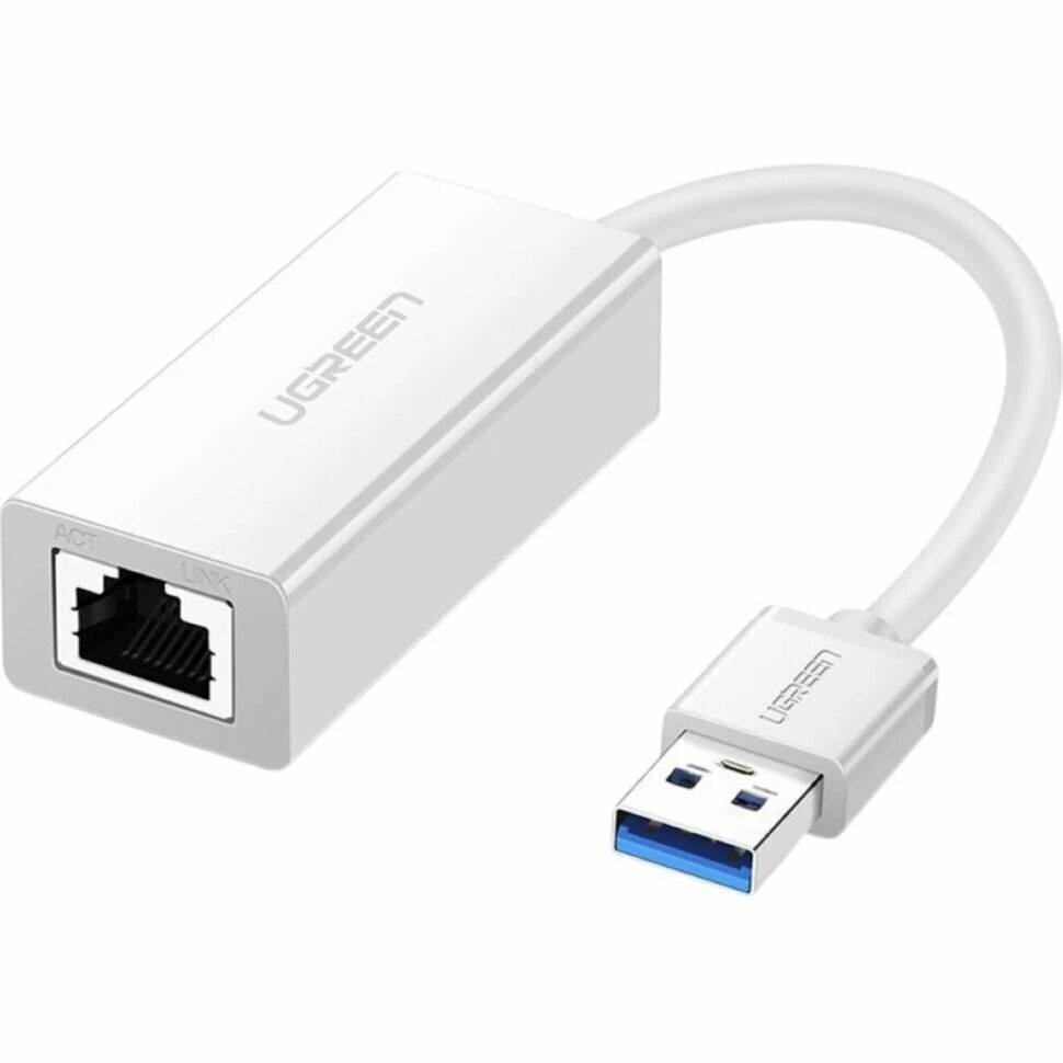 Сетевой адаптер UGREEN CR111 (20255), USB 3.0/Gigabit Ethernet/белый, 2374393