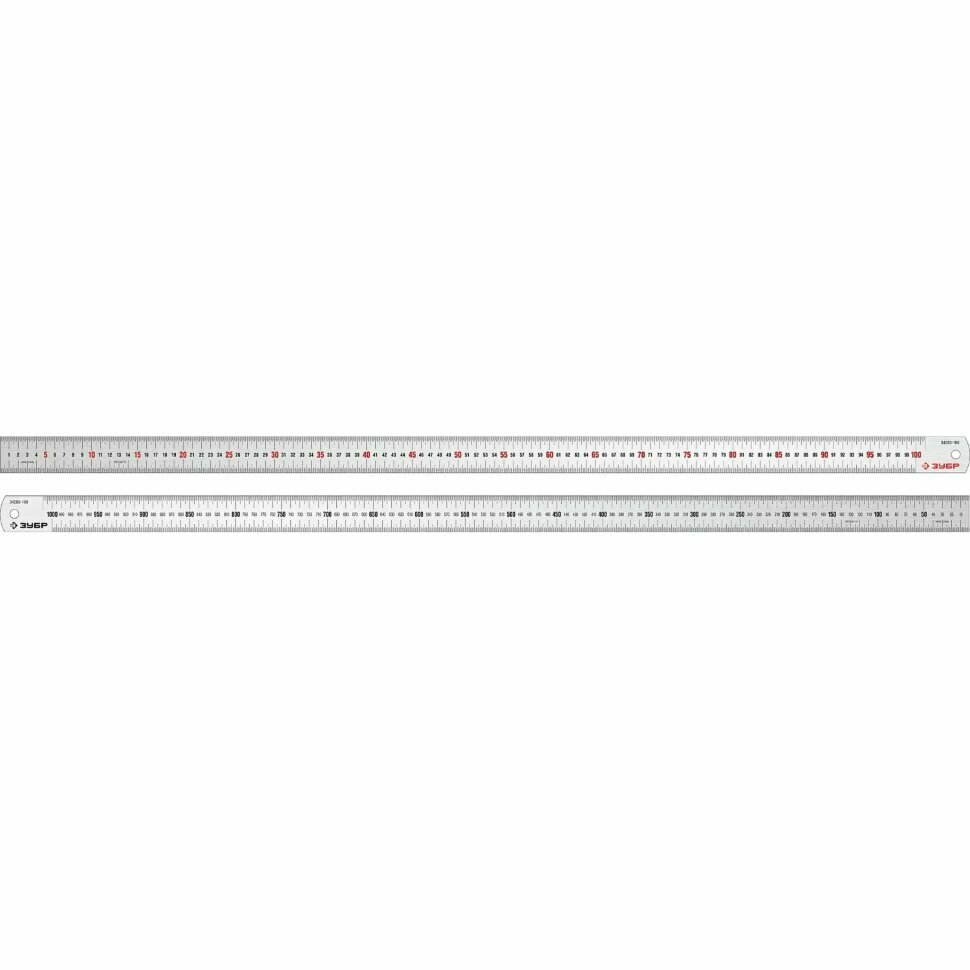 Линейка усиленная нержавеющая ЗУБР Про-100, длина 1.0 м (34280-100), 2092786