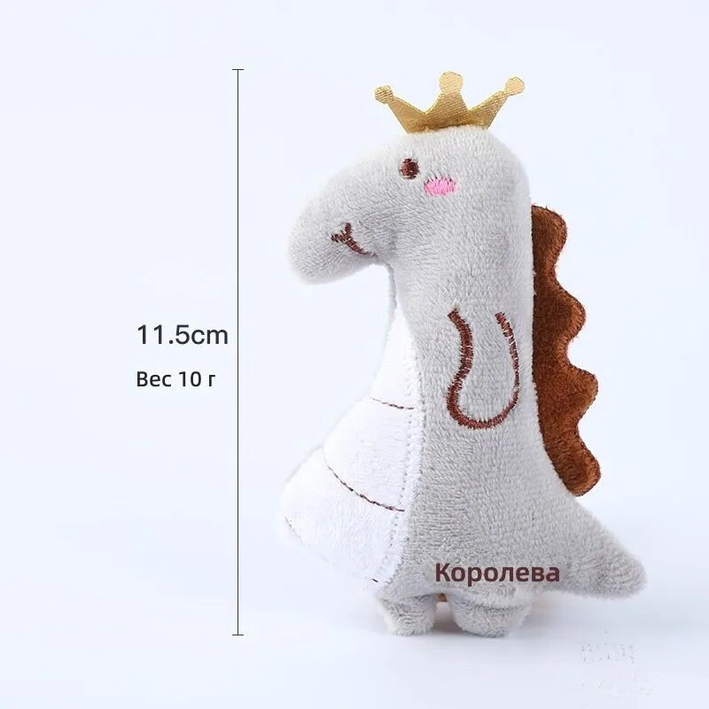 Игрушка для кошек с кошачьей мятой, динозавр с короной, серый